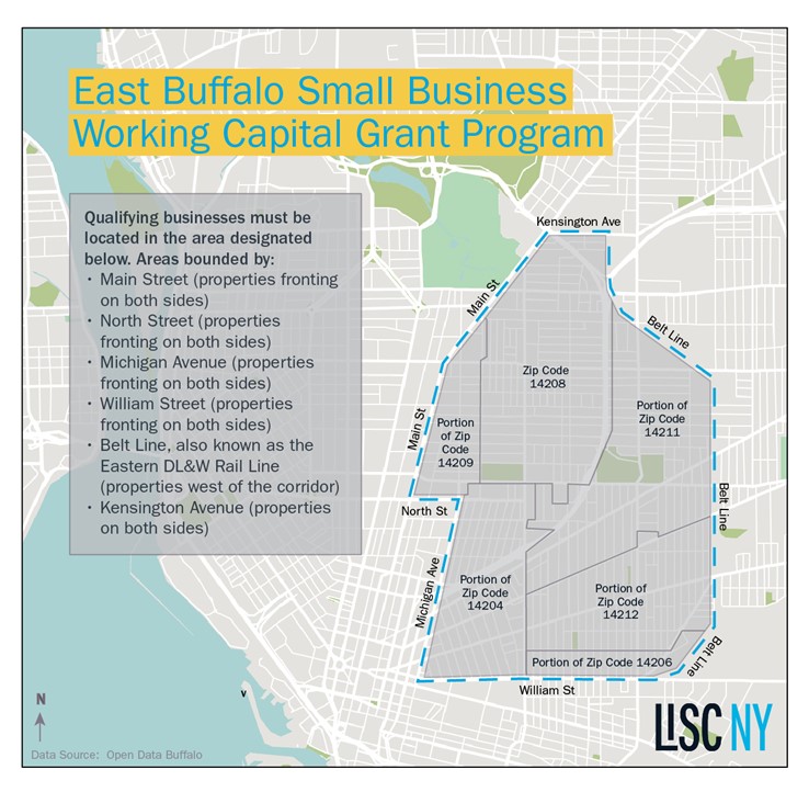 East Buffalo capital Grant Program map